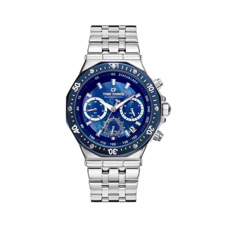 TIME FORCE STATUS LADY , reloj acero y esfera nácar azul, estilo y ...