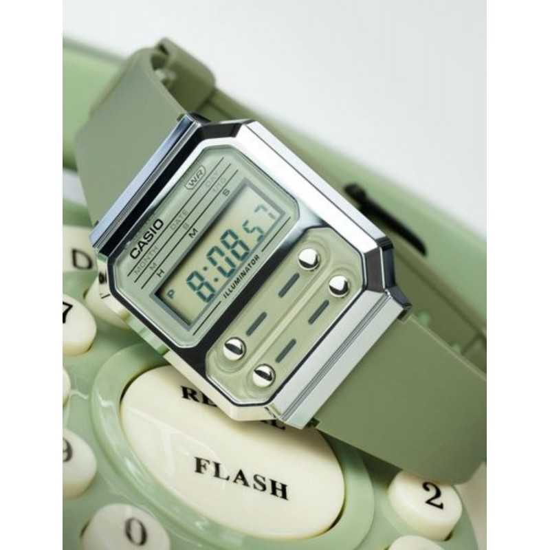 CASIO VINTAGE EDGY DIGITAL CORREA SILICONA VERDE